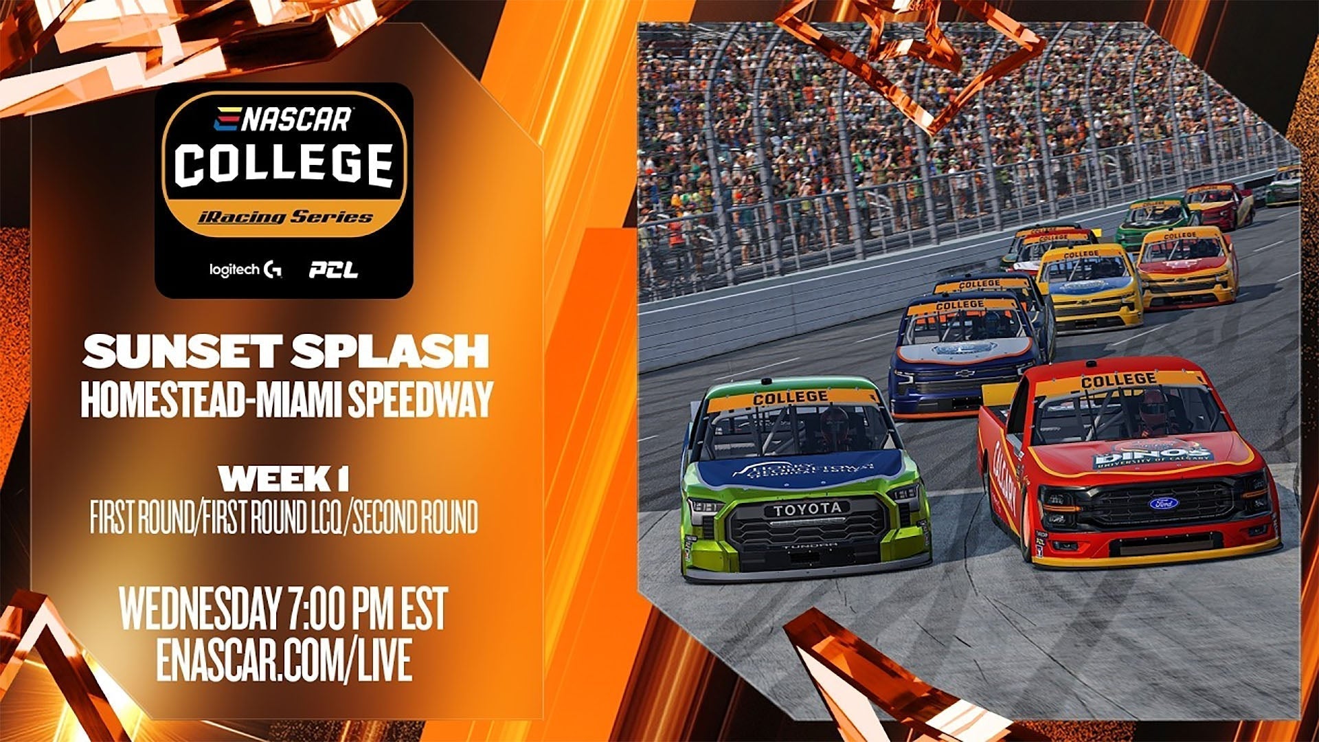 2025-26 eNASCAR College iRacing Series | Sunset Splash | Week 1 Tourna ...
